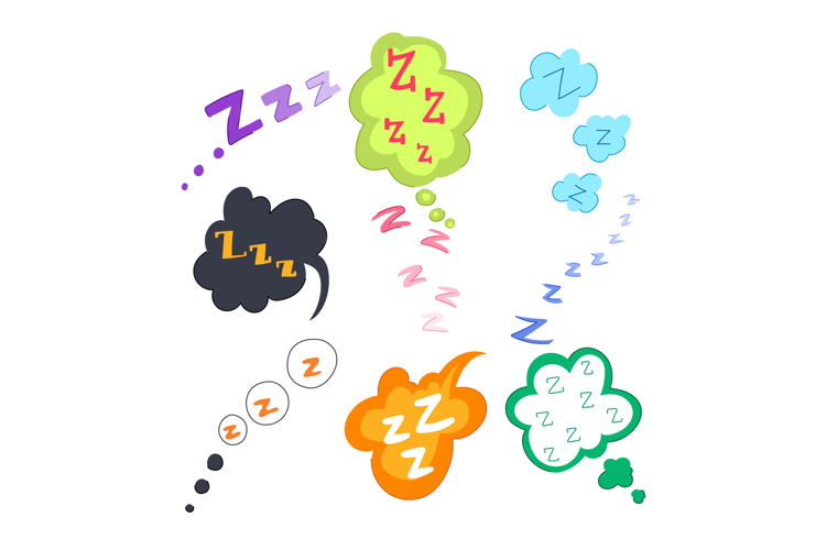 sleep zzz set cartoon