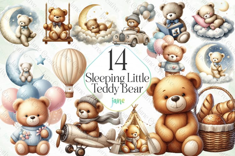 Sleeping Little Teddy Bear Bundle