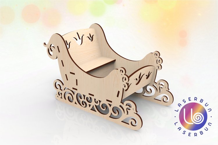 Sleigh Christmas ornament. SVG DXF CNC CDR laser (3018021)