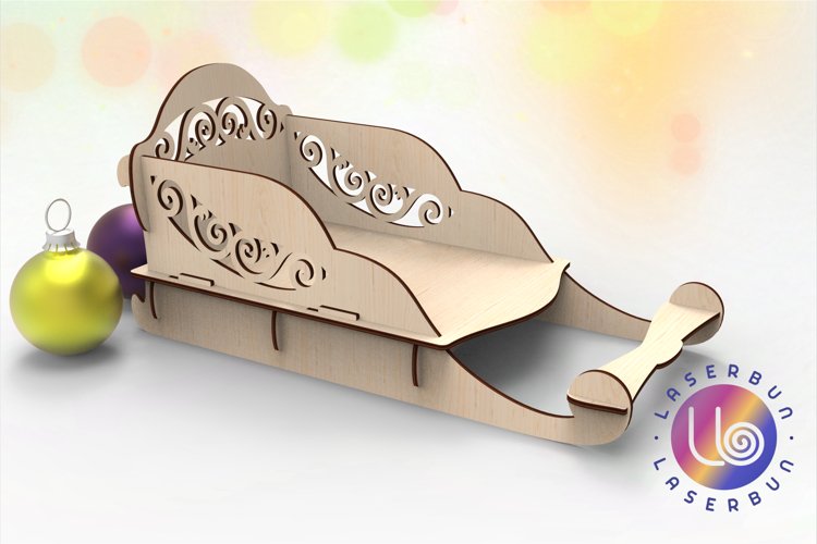 Sleigh Christmas ornament. SVG DXF CNC CDR laser (3020175)