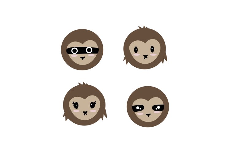 Sloth Heads SVG Cut File
