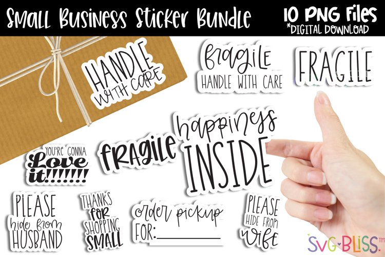 Small Business PNG Stickers | 10 Stickers for Mail