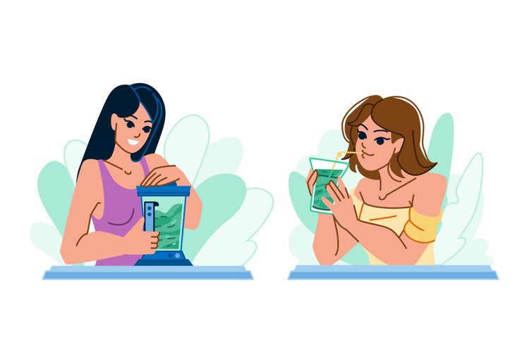 smoothie woman vector