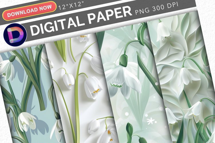 Snowdrops Digital Paper