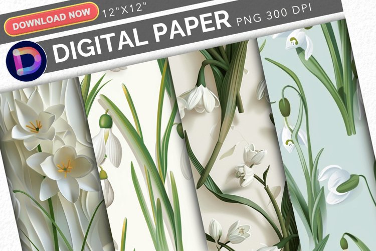 Snowdrops Digital Paper