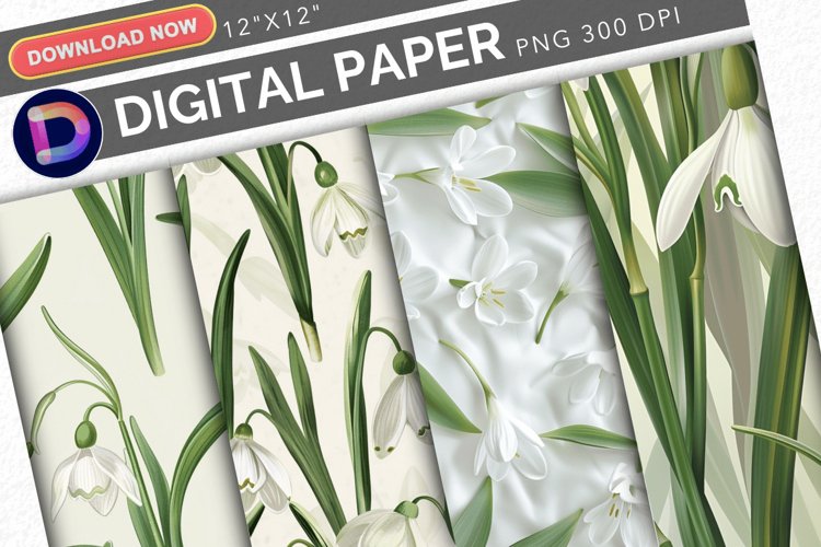 Snowdrops Digital Paper