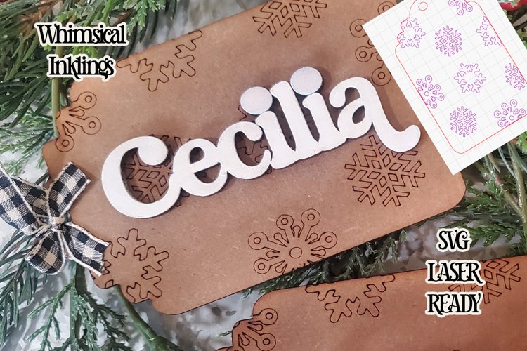 Snowflake Tag Ornament Laser SVG