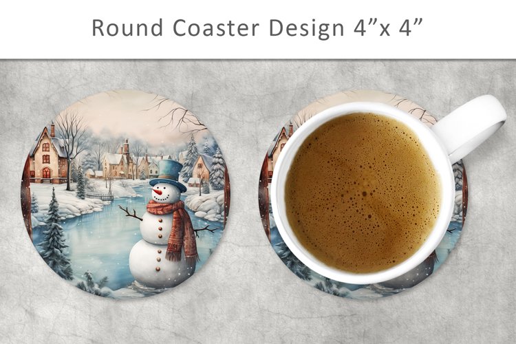 Snowman Round Coaster, snowman circle