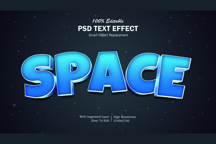 Cartoon Style Space 3D Text Effect
