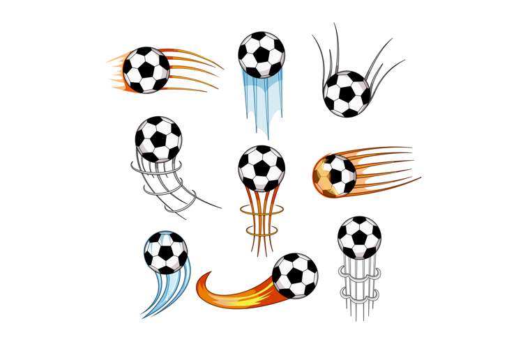 Soccer balls moving at high velocity with dynamic effects