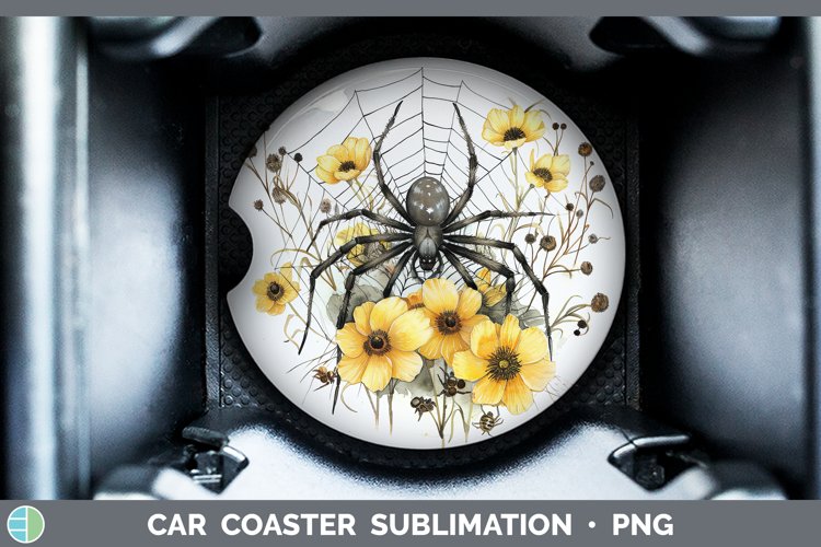 Spiderweb Flowers Buttercup Car Coaster Sublimation Coaster