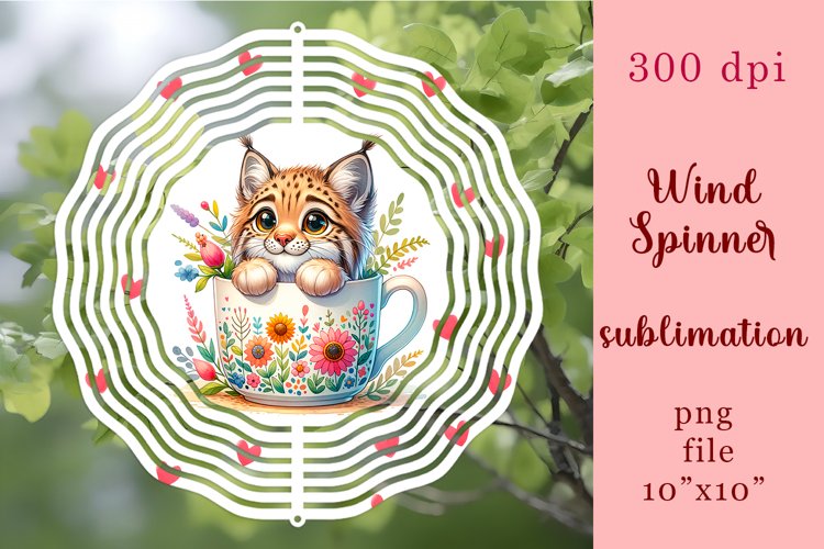 Watercolor lynx Wind Spinner | summer Sublimation Spinner