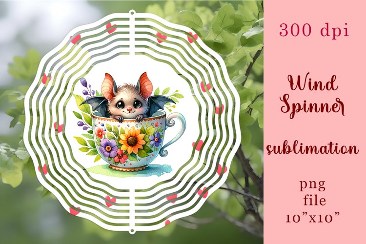 Watercolor bat Wind Spinner|summer Sublimation Spinner