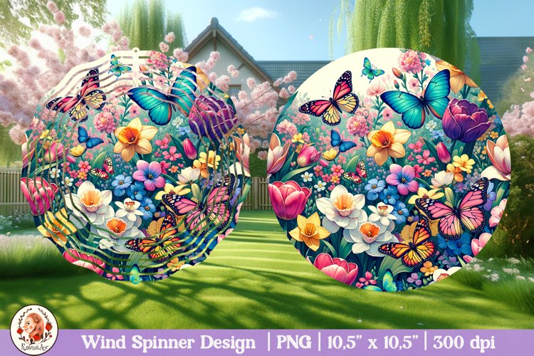 Butterfly Wind Spinner, 3D Spring Wind Spinner, Cracked Wall