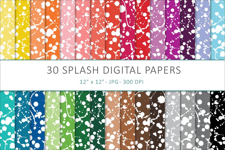 Splash color digital papers