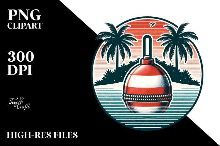 Vintage Tropical Island Beachbuoy | Sublimation | Clipart