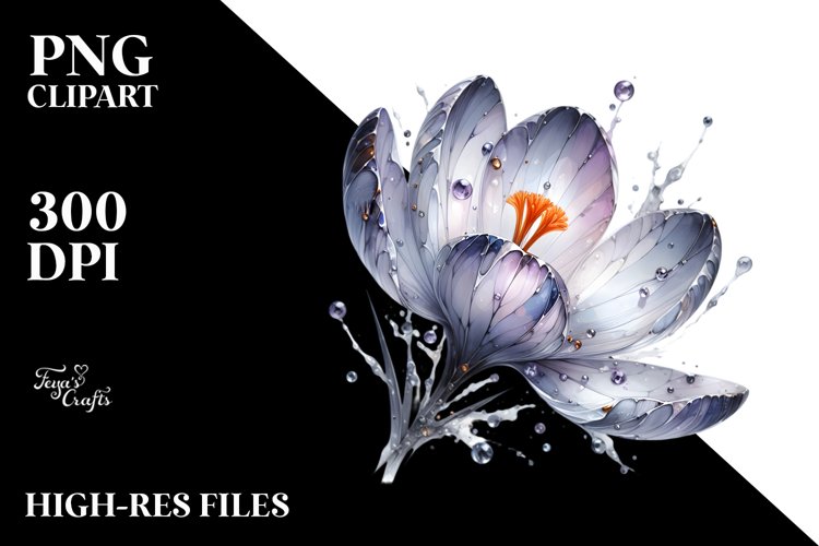 Glossy Crocus | Material | Metallic Insertions | Clipart