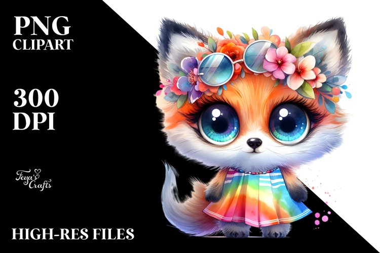 Colorful Layered Baby Fox