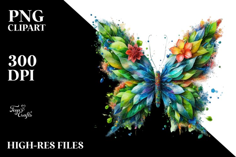 Vibrant Abstract Butterfly PNG