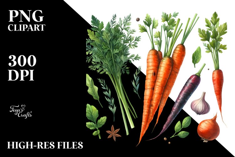Watercolor Carrot Clipart