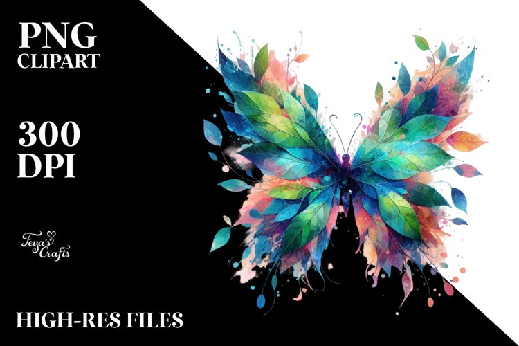 Abstract Vibrant Butterfly PNG