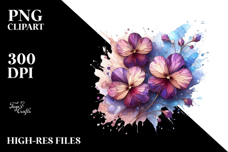 Abstract Wooden Small Violet Splash