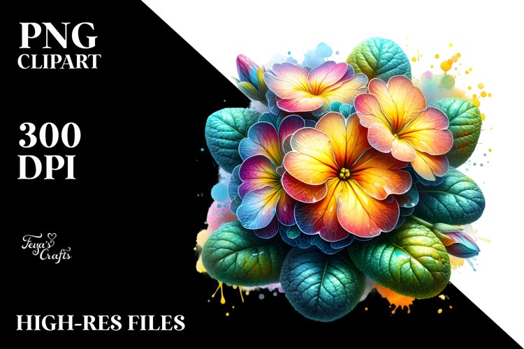 Glossy Primrose Shiny Detailed | Sublimation Clipart