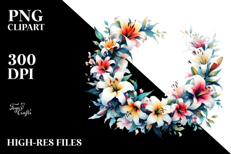 Glossy Lily Frame, Transparent PNG