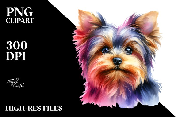 Watercolor Yorkshire Terrier Clipart