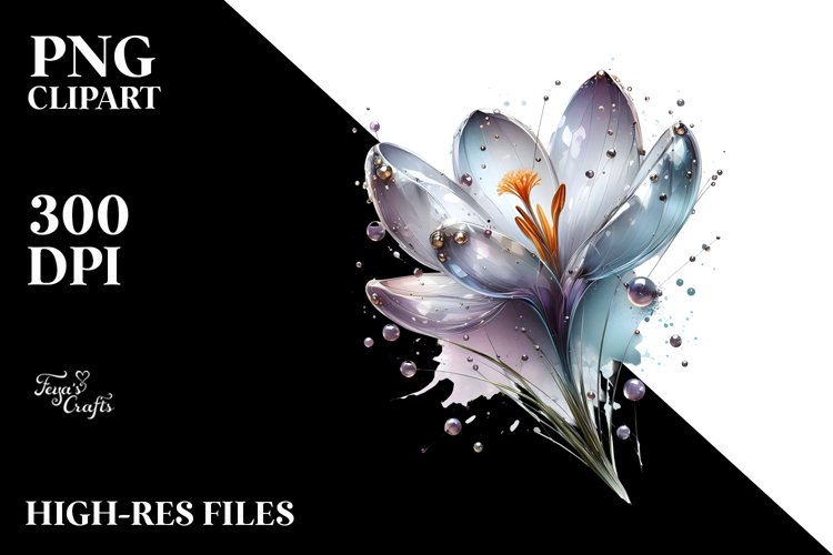 Abstract Crocus Material Watercolor Splash