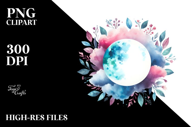 Sublimation Vibrant Whimsical Moon Foliage Clouds