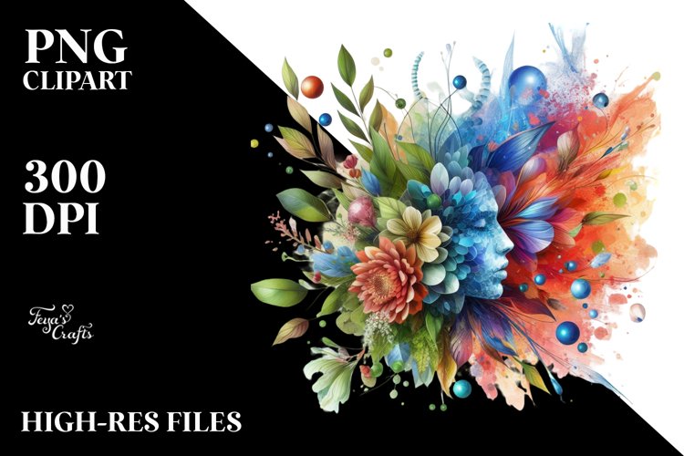 Abstract Vibrant Watercolor PNG