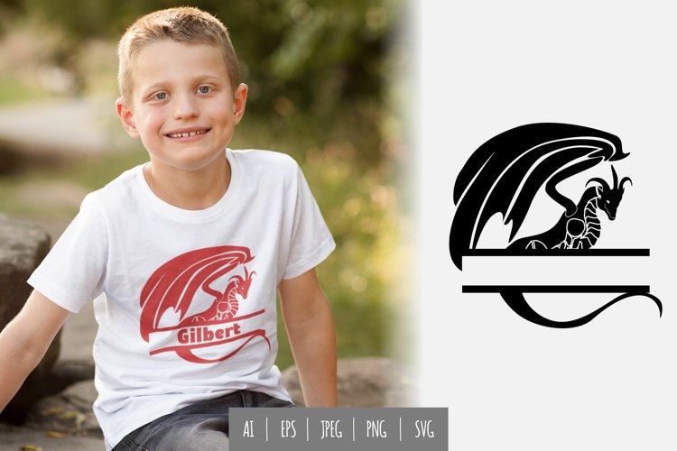 Cool, Menacing Dragon in Split Design