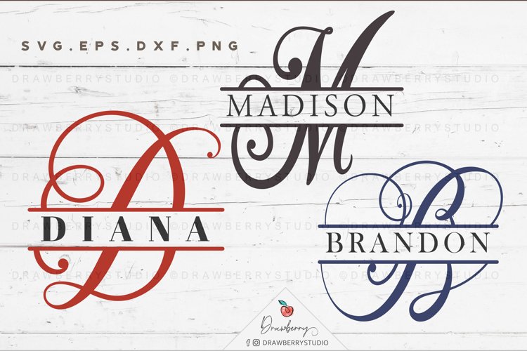 Split Monogram Svg, Monogram Alphabet Split Letters SV106