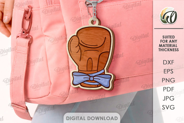 Sport Coquette Keychain Laser Cut. Boxing SVG