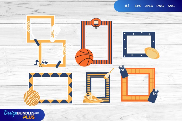 Scrapbooking Sporty Pattern Frames Set