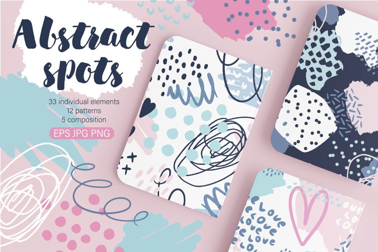 Abstract spots collection. Patterns, compositions, elements