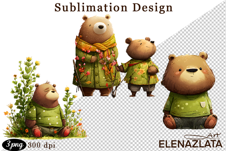 Spring animal clipart|Cute bear, animals clipart (6503712)