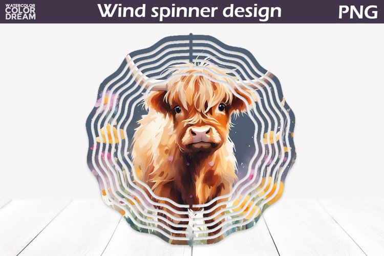 Highland Cow Wind Spinner | Farm Animal Wind (3398460)