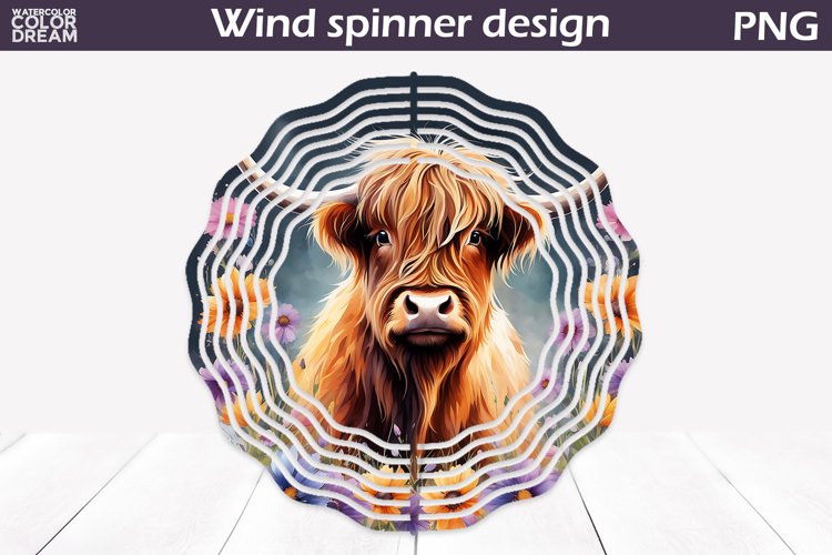 Highland Cow Wind Spinner | Farm Animal Wind (3398468)