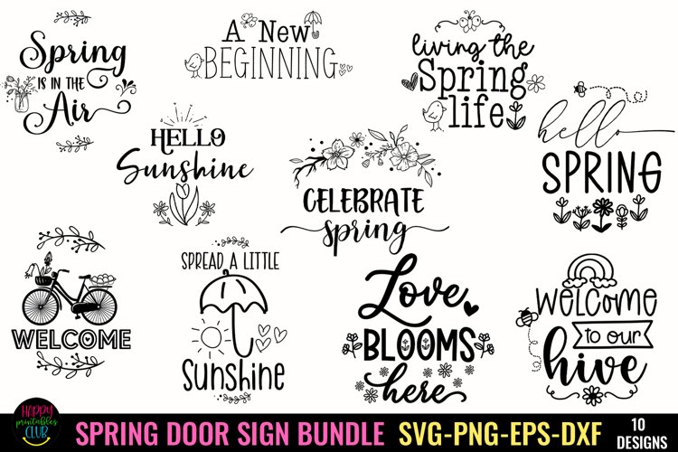 Spring Farmhouse Sign SVG Bundle I Spring Sign SVG Bundle