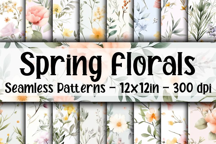 Seamless Spring Florals Digital Paper