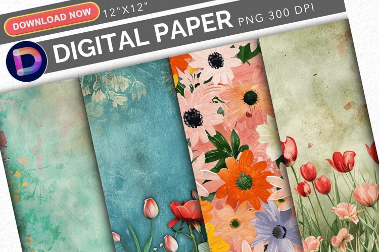 Spring Flowers Digital Paper