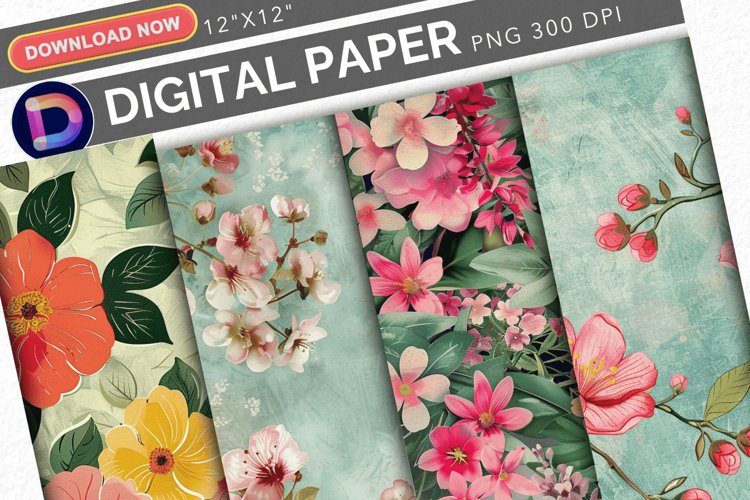Spring Flowers Digital Paper