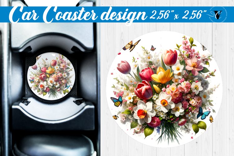 Car Coaster | Flowers Car coaster (3577897)