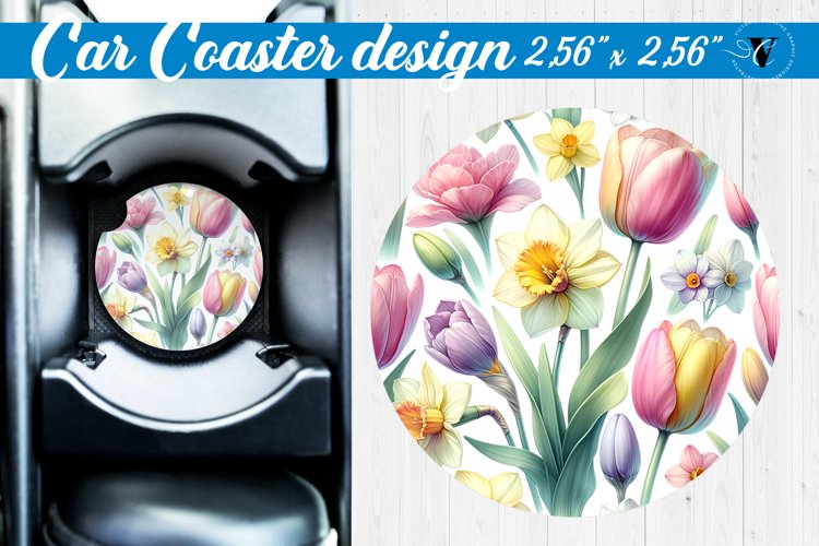 Car Coaster | Flowers Car coaster (3577959)