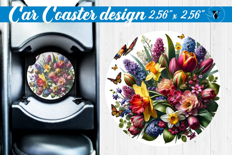 Car Coaster | Flowers Car coaster (3578804)