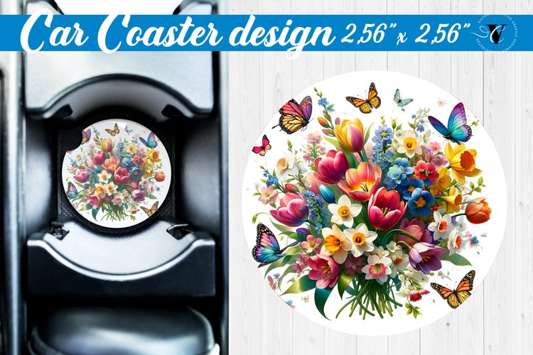 Car Coaster | Flowers Car coaster (3578806)