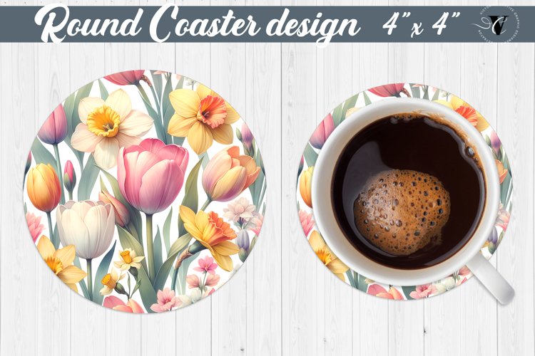 Round Coaster | Spring flowers (3497677)