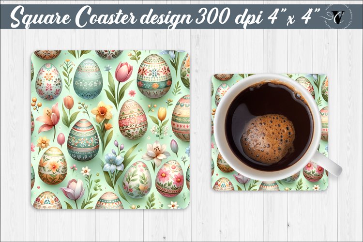 Square Coaster | Spring flowers (3528571)